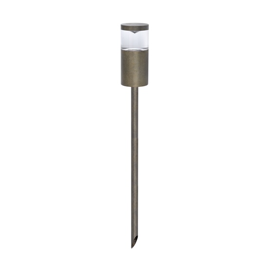 Perspex Lens Aged Brass Garden Spike Light