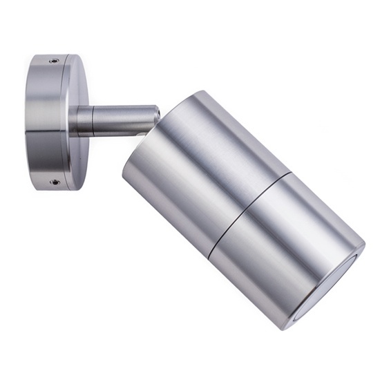 Silver Aluminium Single Adjustable Wall Pillar Lights