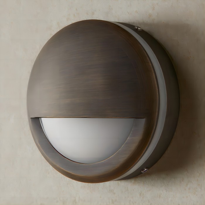 Rustic Brass Step Lights with Eyelid