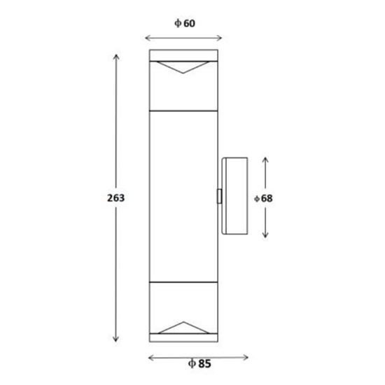 Perspex Lens Titanium Aluminium Up & Down Wall Pillar Lights